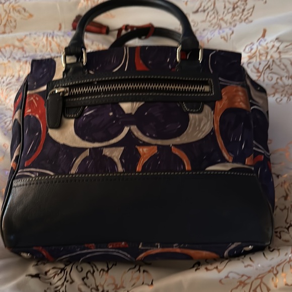 Coach | Bags | Coach Logo Bag With Orange Red And Beige Coloring ...